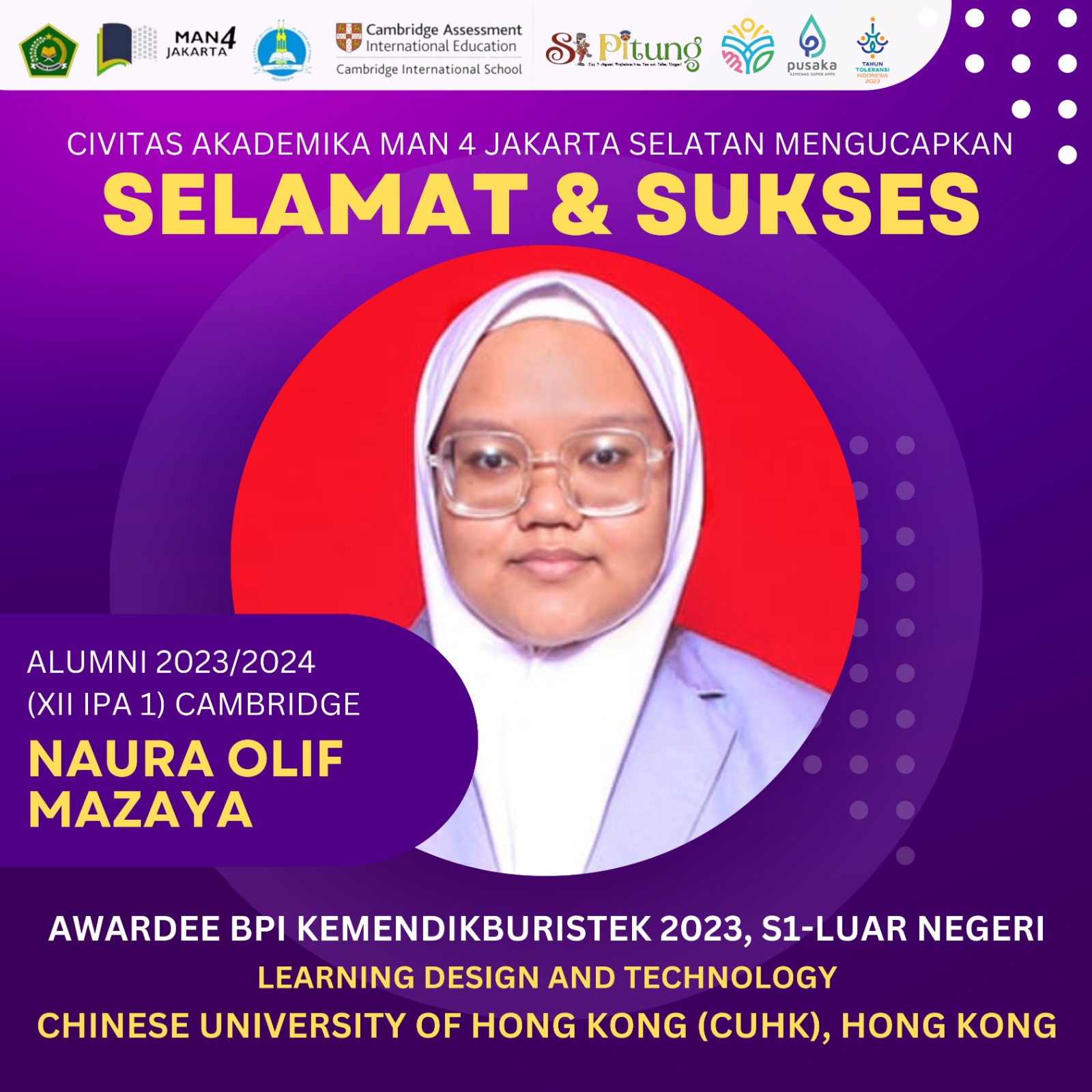 MANTAP! 2 Siswa MAN 4 Jakarta Lolos Beasiswa Indonesia Maju (BIM) Luar Negeri 2023 – MAN 4 Jakarta